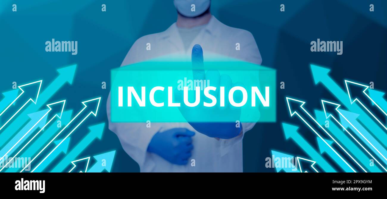 Text Caption Presenting Inclusion Word Written On Action State Including Of Being Included