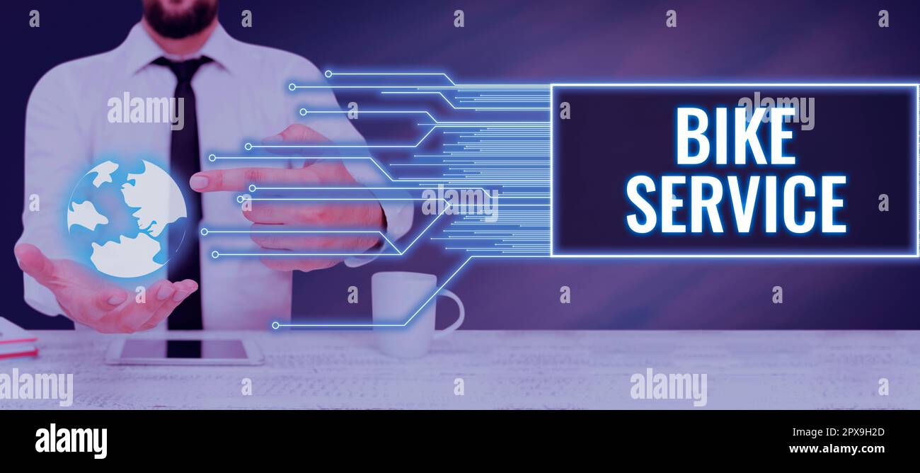 Conceptual display Bike Service, Business approach cleaning and ...