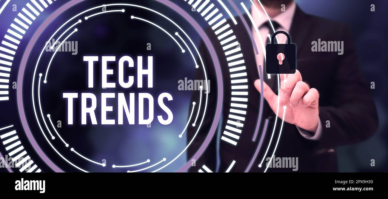 Inspiration showing sign Tech Trends, Concept meaning technology that ...