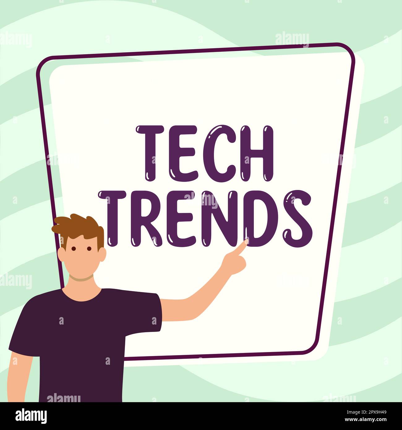 Text caption presenting Tech Trends, Internet Concept technology that ...