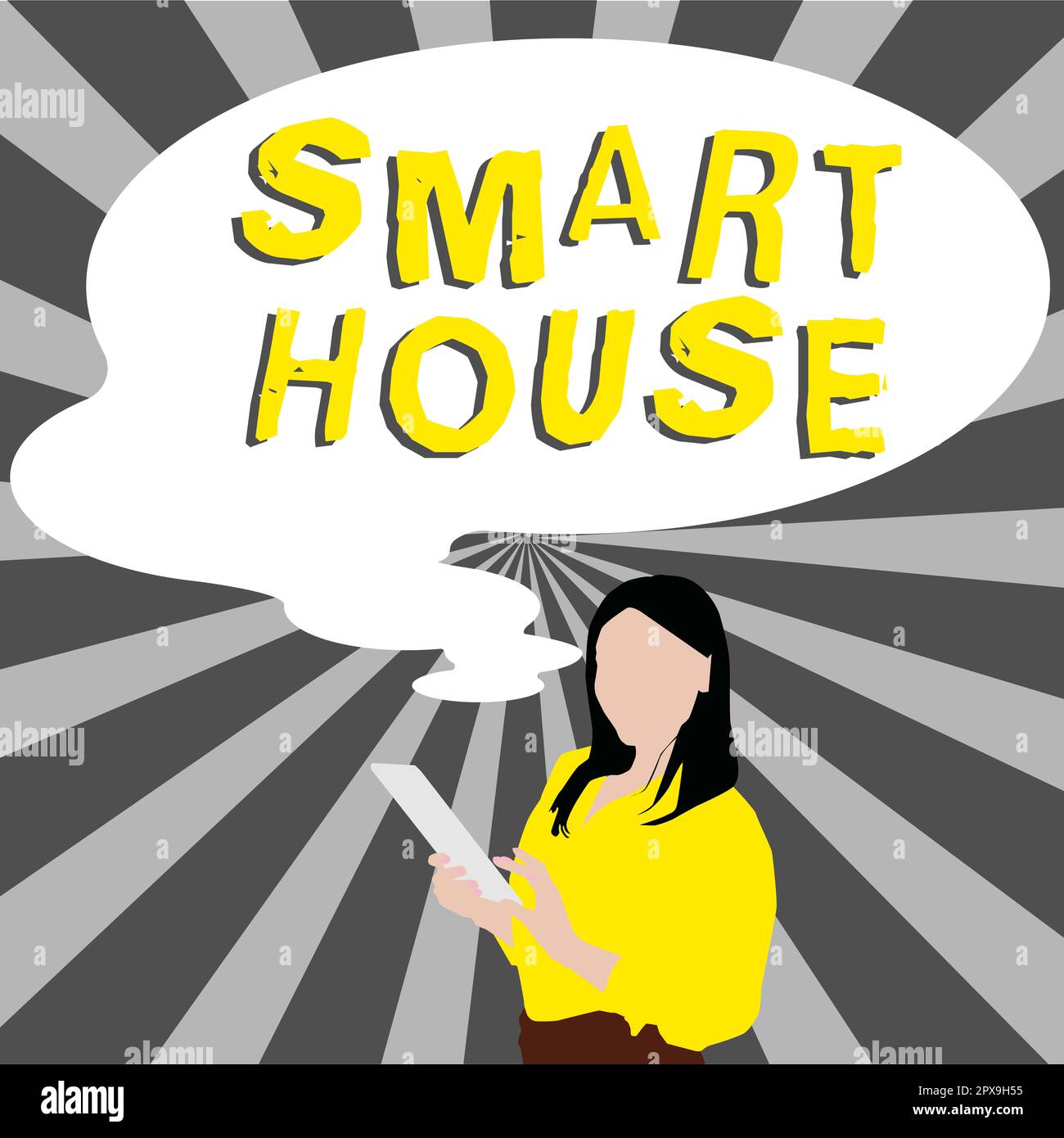 Text caption presenting Smart House, Internet Concept homes that have ...