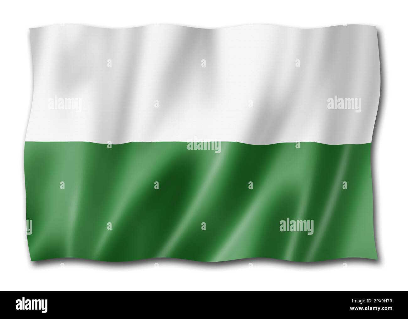 Saxony state flag, Germany waving banner collection. 3D illustration ...