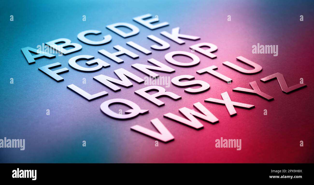 Alphabet made with solid letters. Education background symbol Stock ...