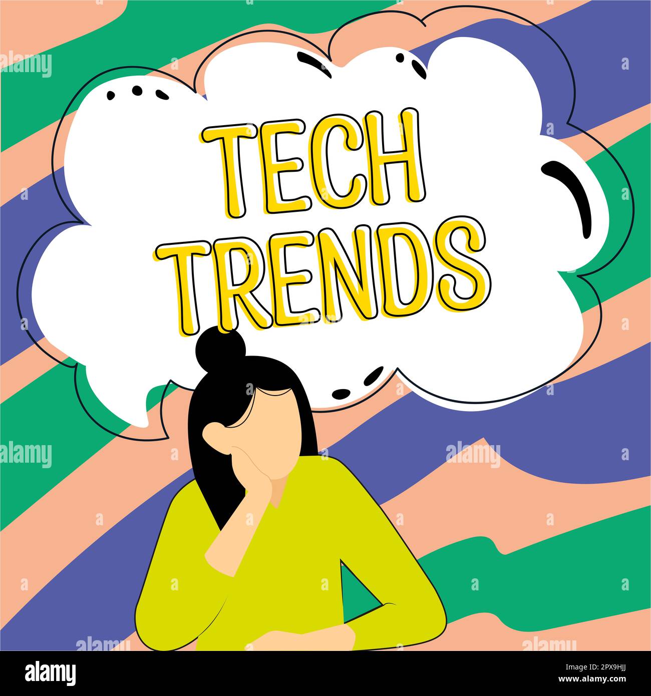 Hand writing sign Tech Trends, Conceptual photo technology that is ...