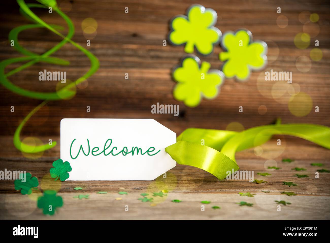 White Label With English Text Welcome. Saint Patrick's Day Decoration ...