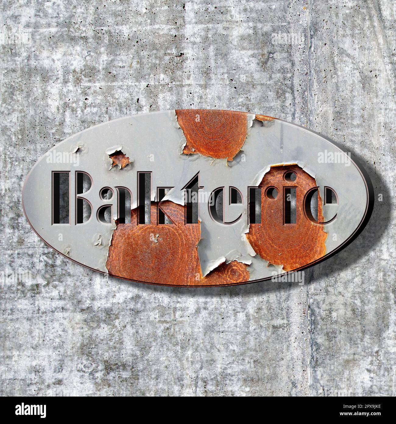 "Bakterie" = "Bacteria" - word, lettering or text as 3D illustration ...