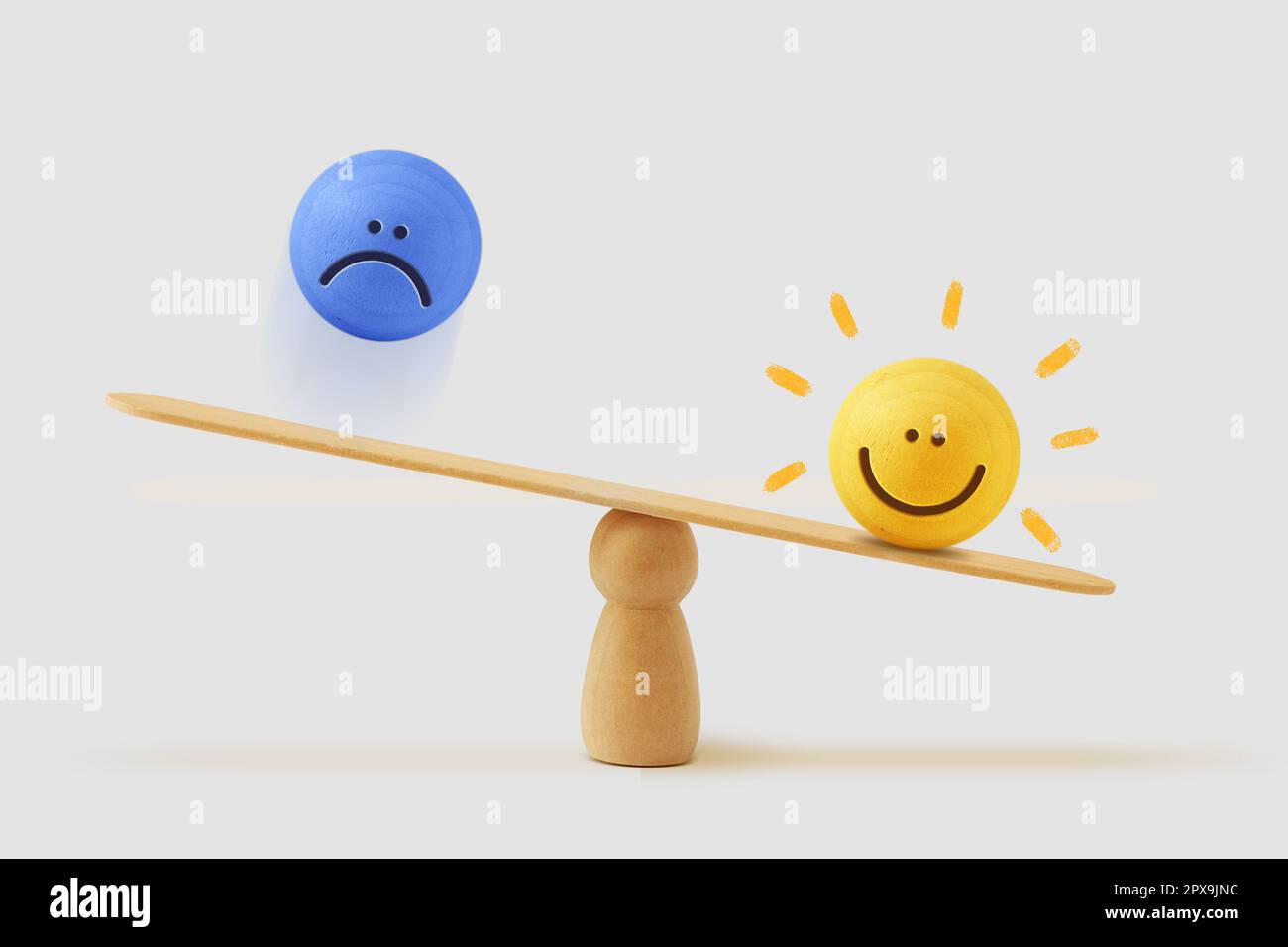 Balance scale with happy and sad face - Concept of happiness and mental ...
