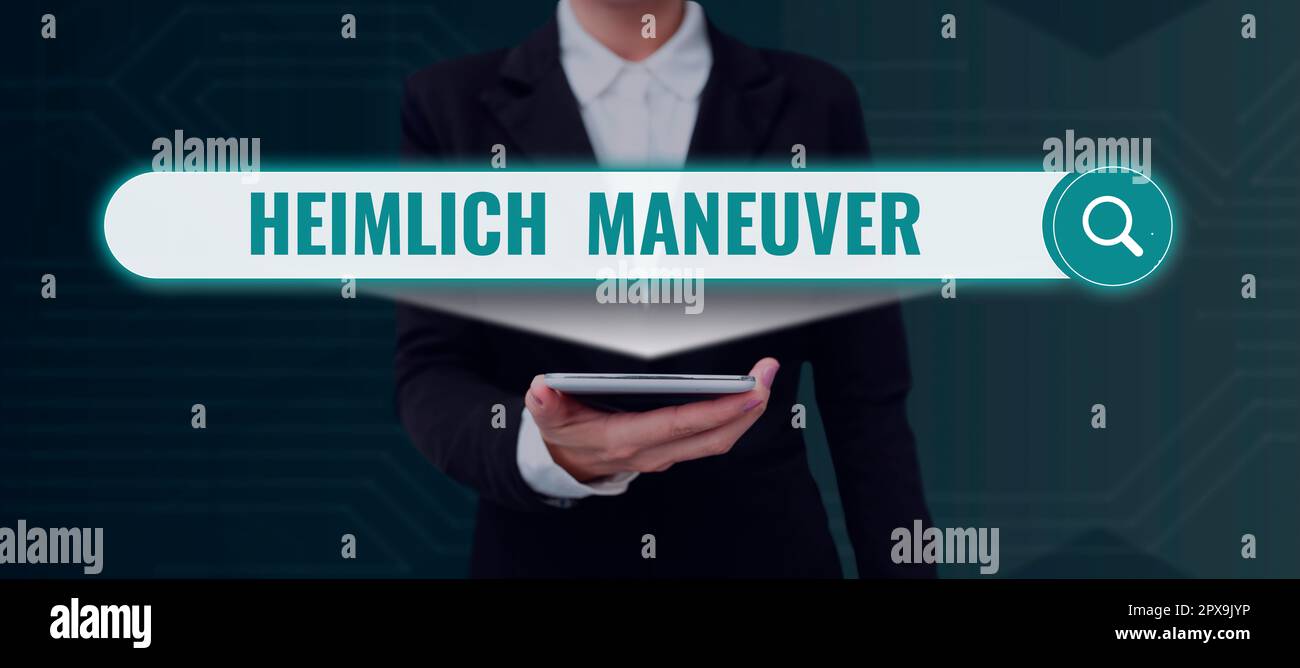 Conceptual display Heimlich Maneuver, Word for application of upward ...