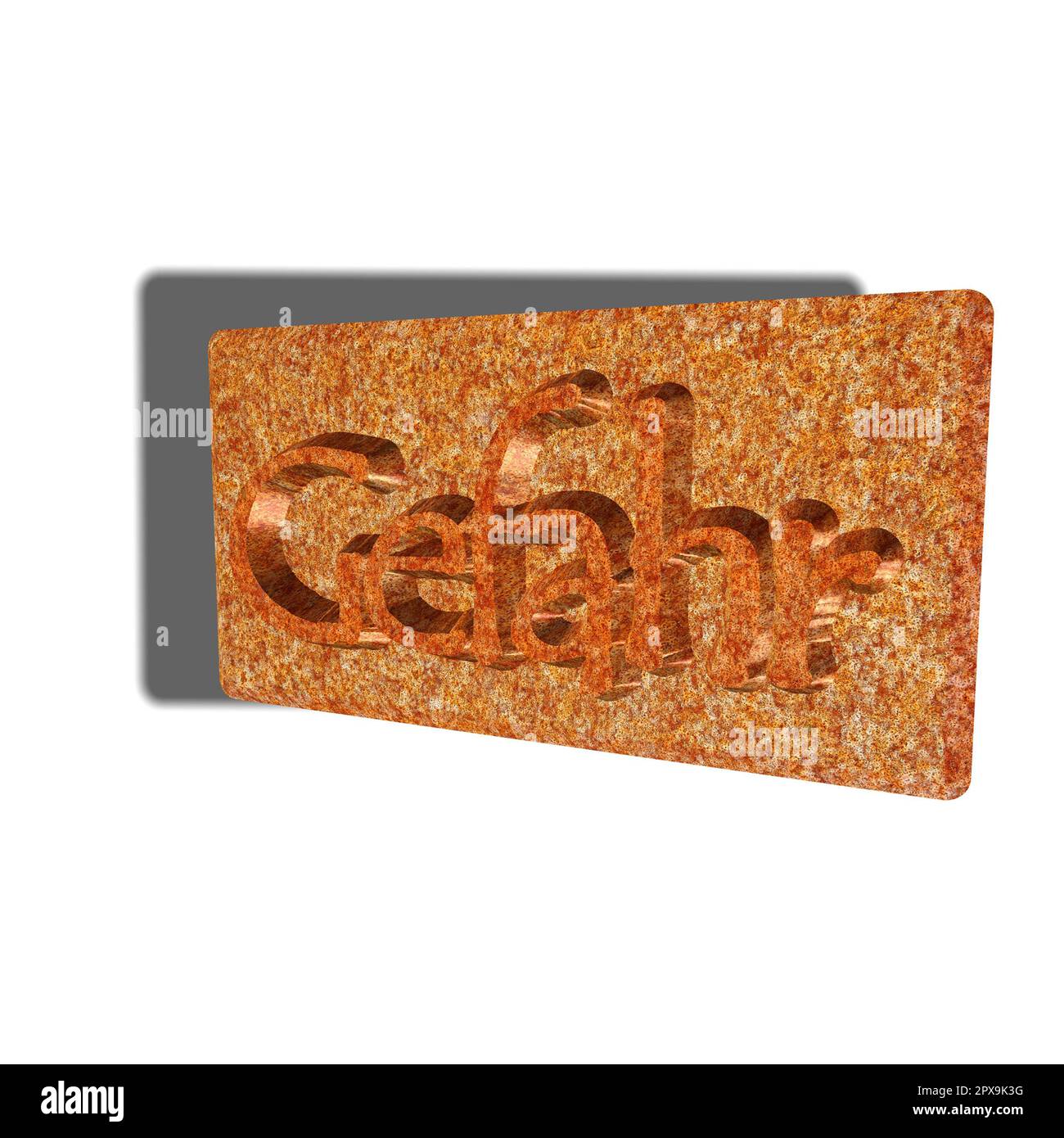 "Gefahr" = "Danger" - word, lettering or text as 3D illustration, 3D ...