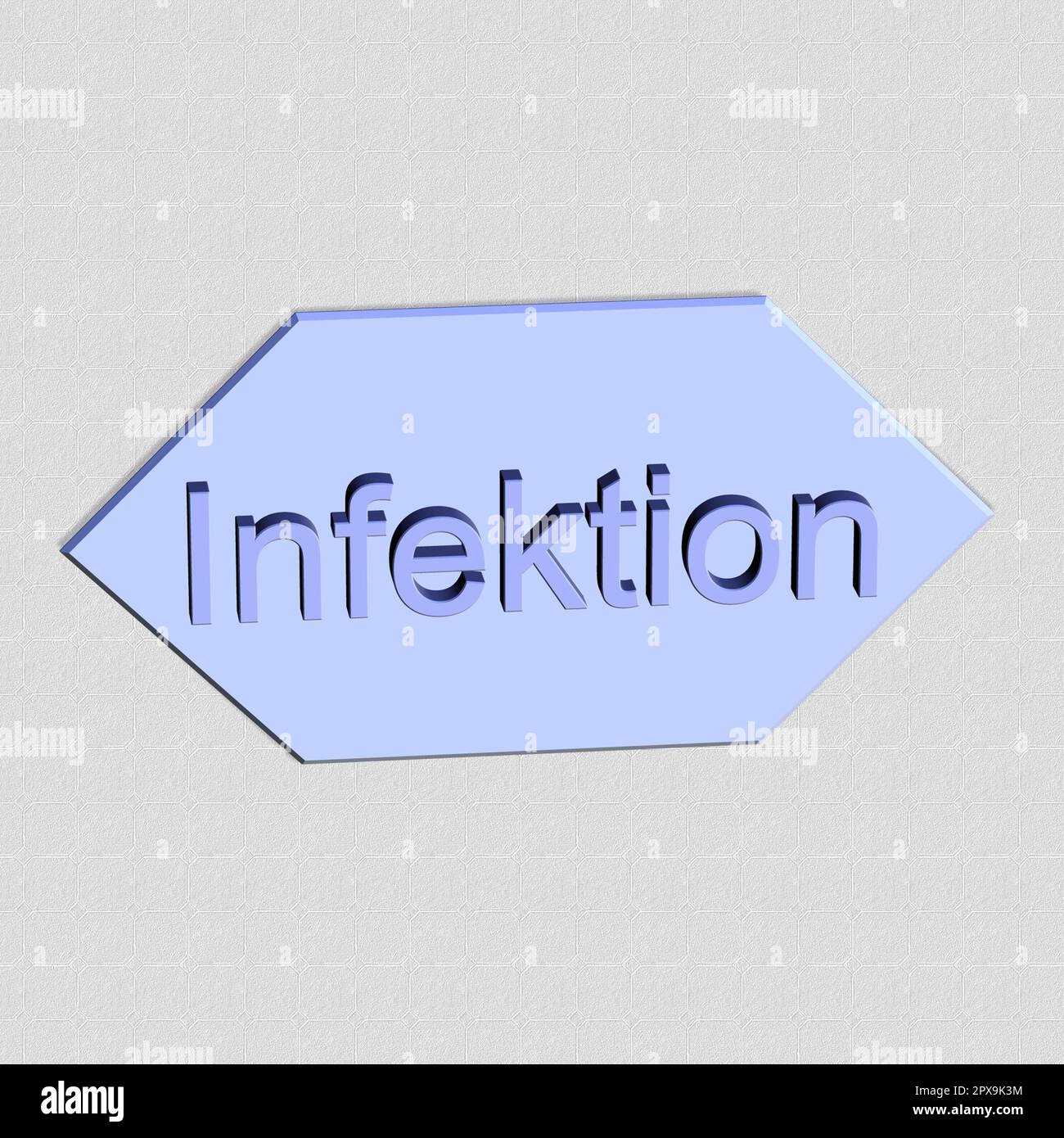 "Infektion" = "Infection" - word, lettering or text as a 3D ...