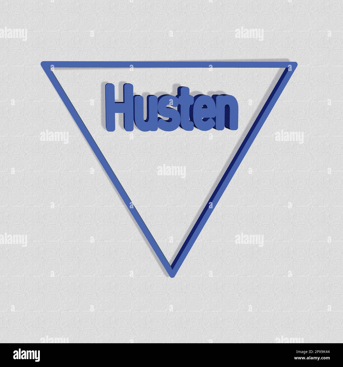 "Husten" = "Cough" - word, lettering or text as a 3D illustration, 3D ...
