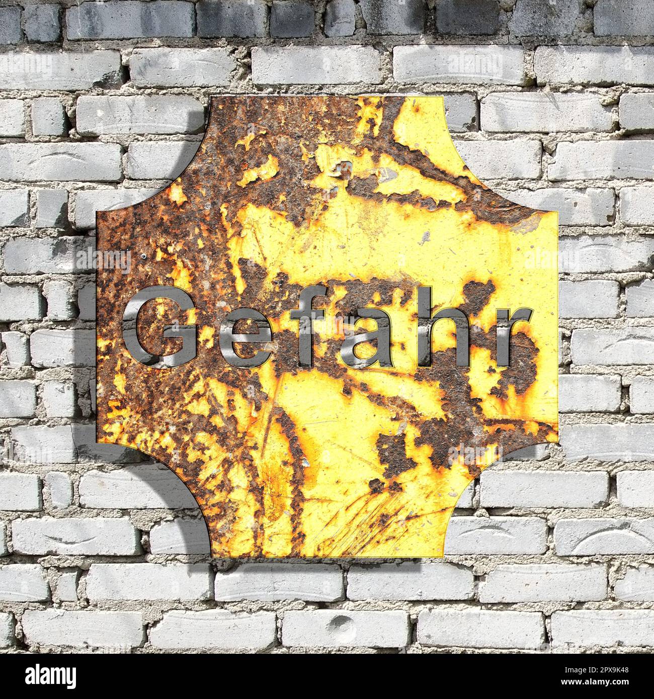 "Gefahr" = "Danger" - word, lettering or text as 3D illustration, 3D ...