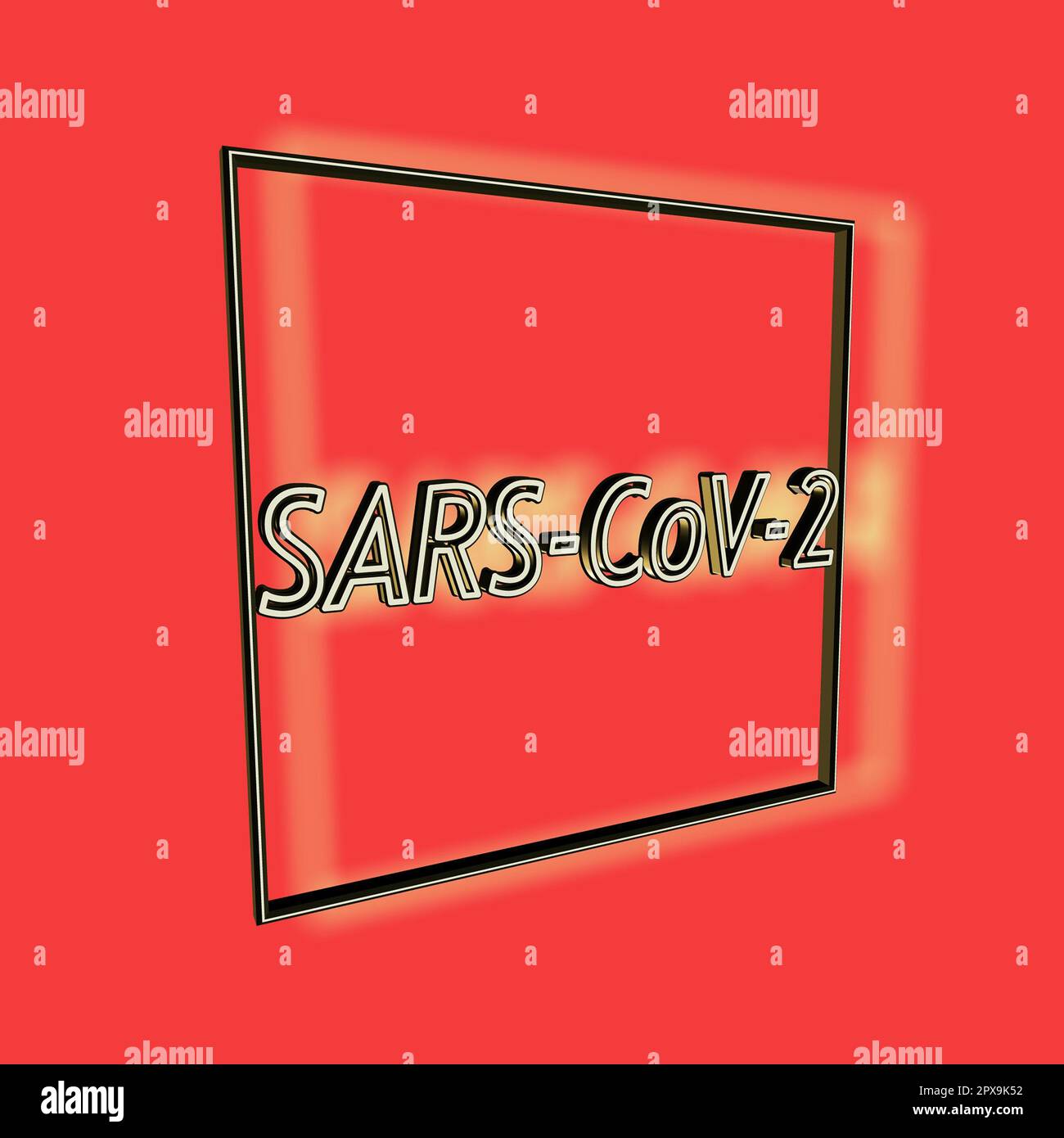 "SARS-CoV-2" - word, lettering or text as 3D illustration, 3D rendering ...