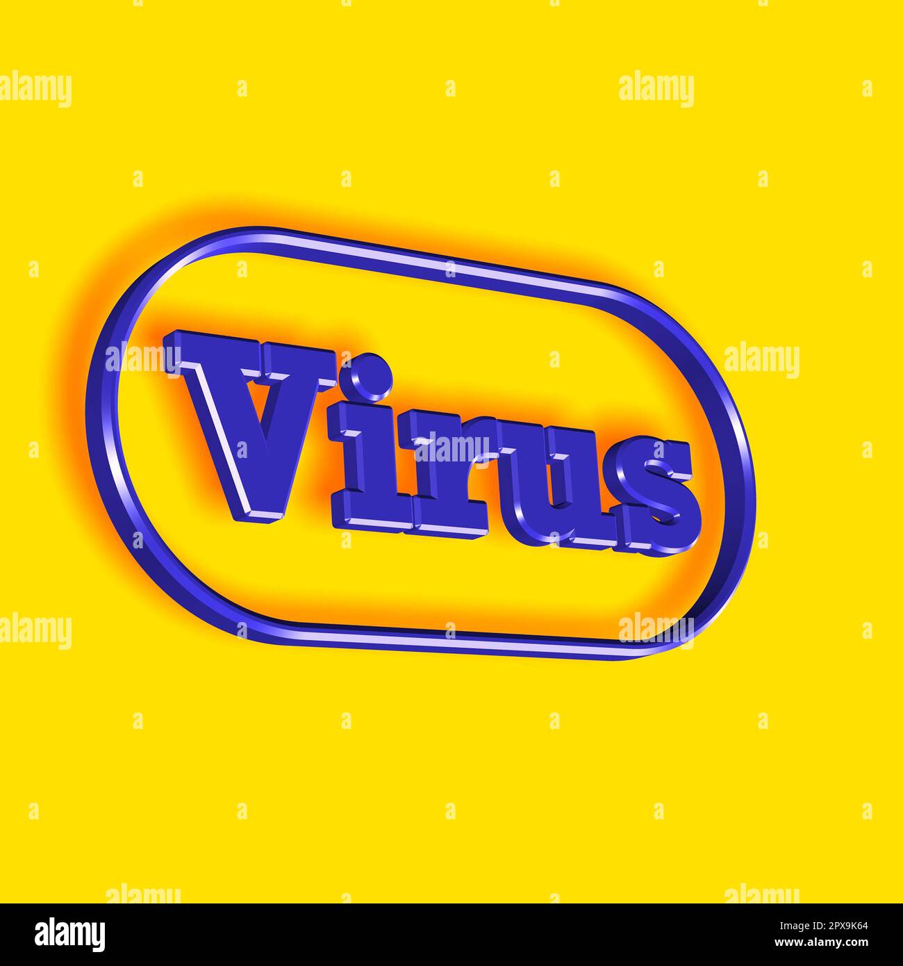 "Virus" - word, lettering or text as a 3D illustration, 3D rendering ...
