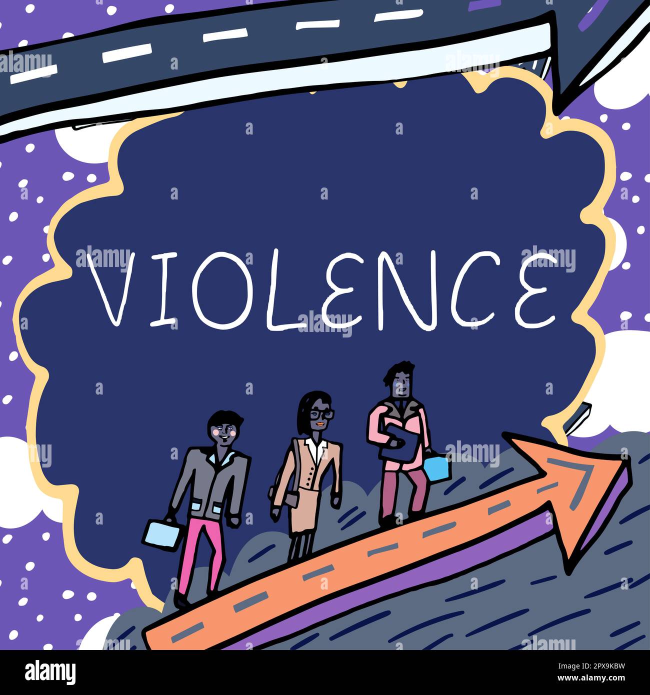 Writing displaying text Violence, Business idea the use of physical ...