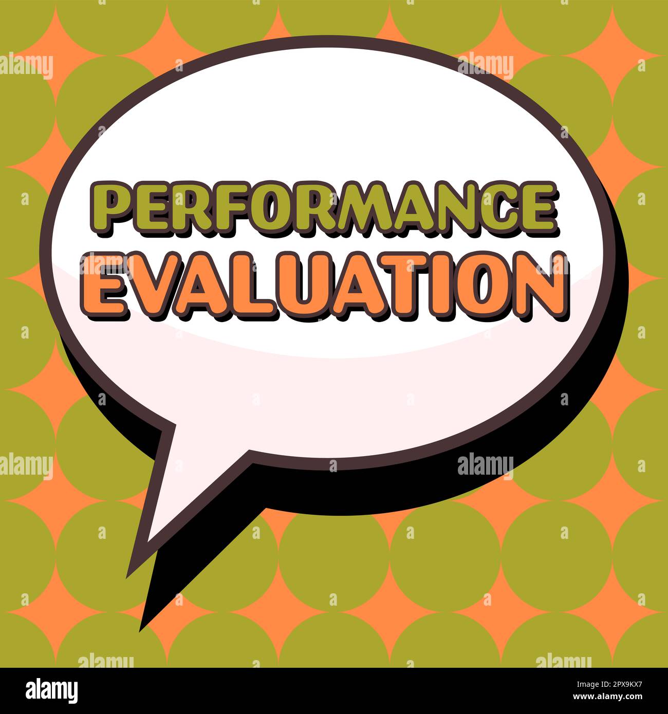 Text showing inspiration Performance Evaluation, Business showcase the development and action ...