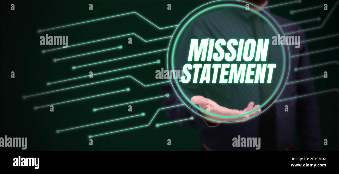 Handwriting text Mission Statement, Business approach Formal summary of ...