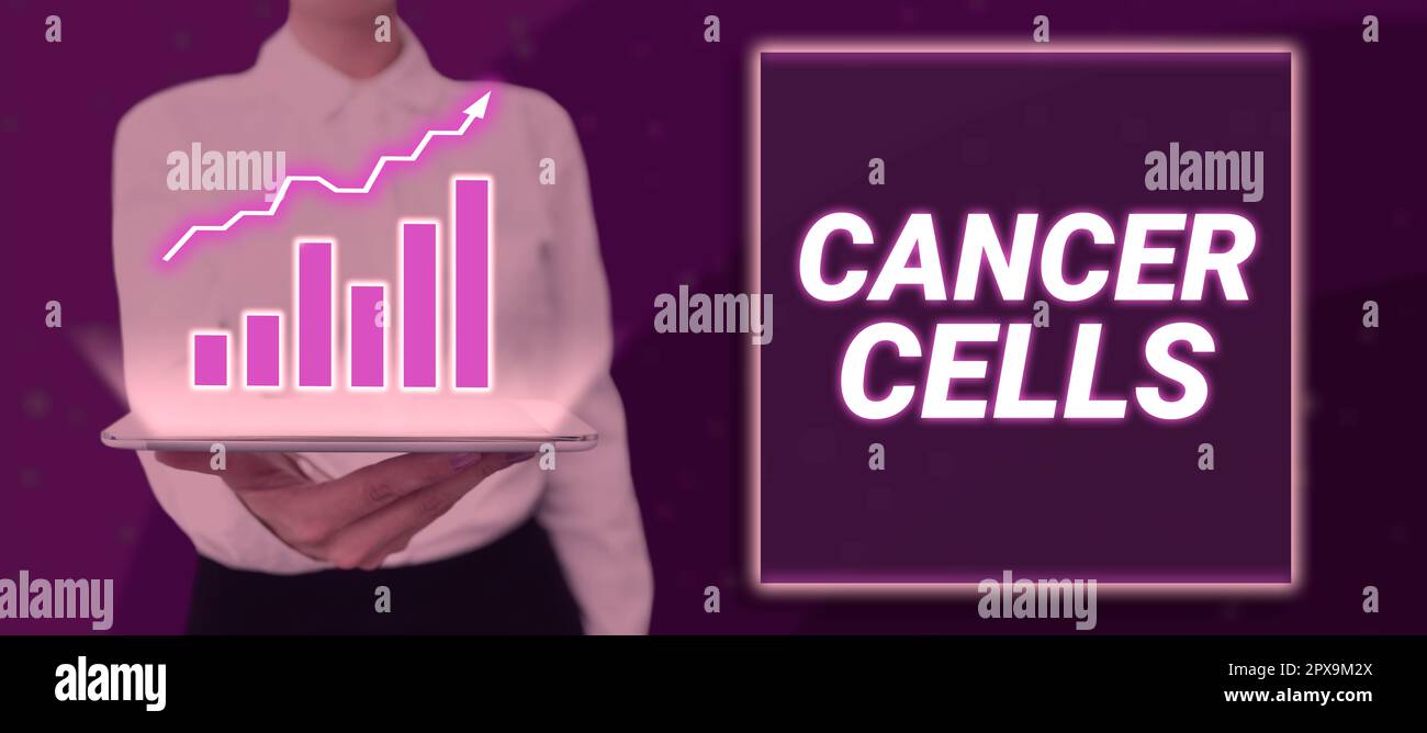 Sign displaying Cancer Cells, Business overview forming solid tumors or ...