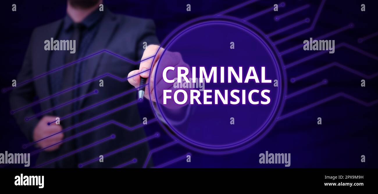 Hand writing sign Criminal Forensics, Word Written on Federal Offense ...
