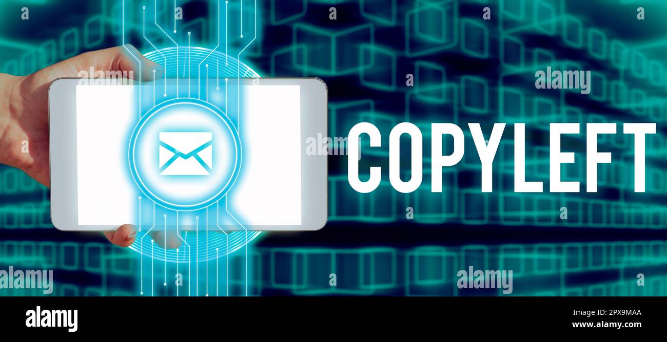 Writing displaying text Copyleft, Business idea the right to freely use ... Writing displaying text Copyleft, Business idea the right to freely use ...