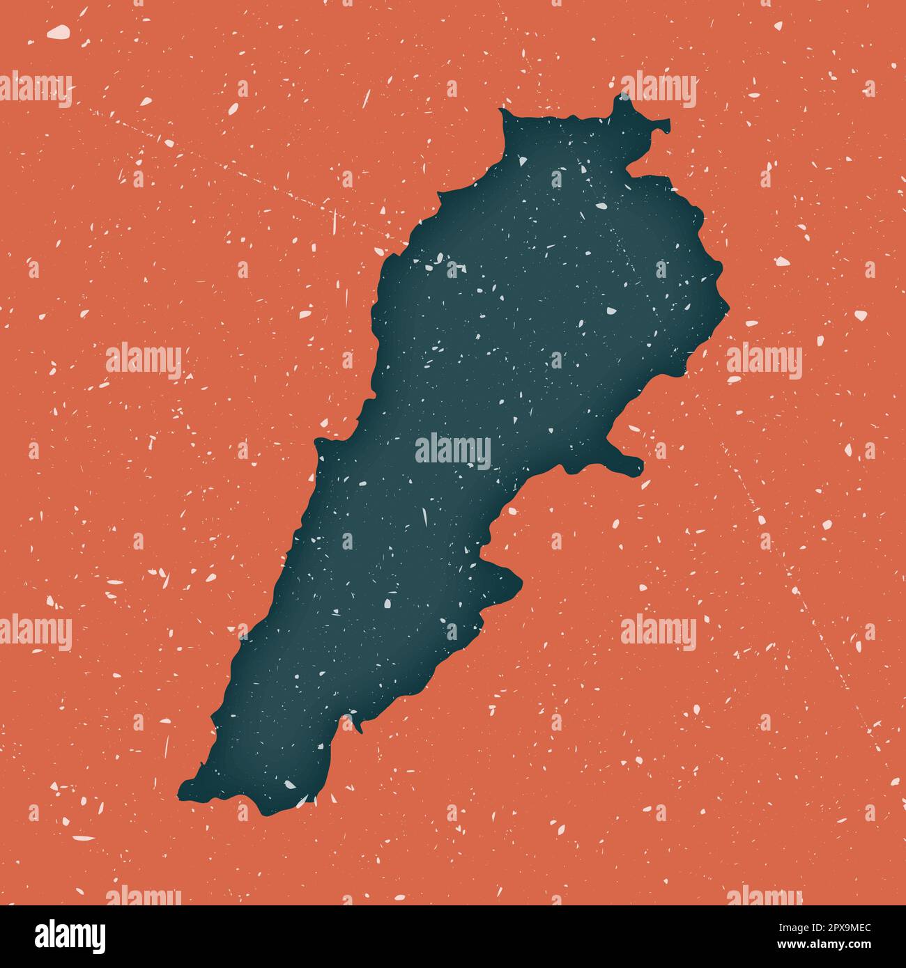 Lebanon vintage map. Grunge map of the country with distressed texture ...