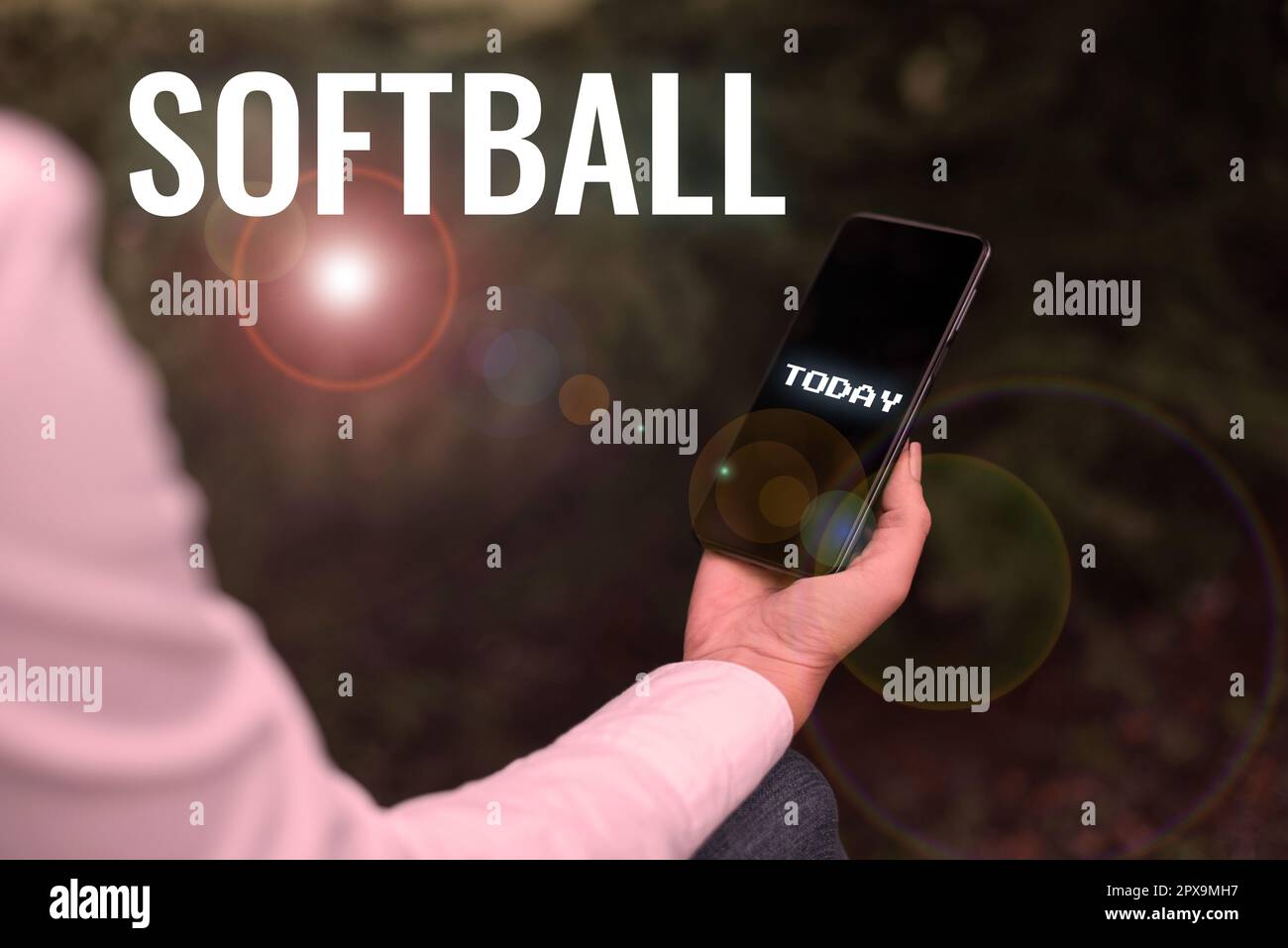 Conceptual display Softball, Word Written on a sport similar to ...