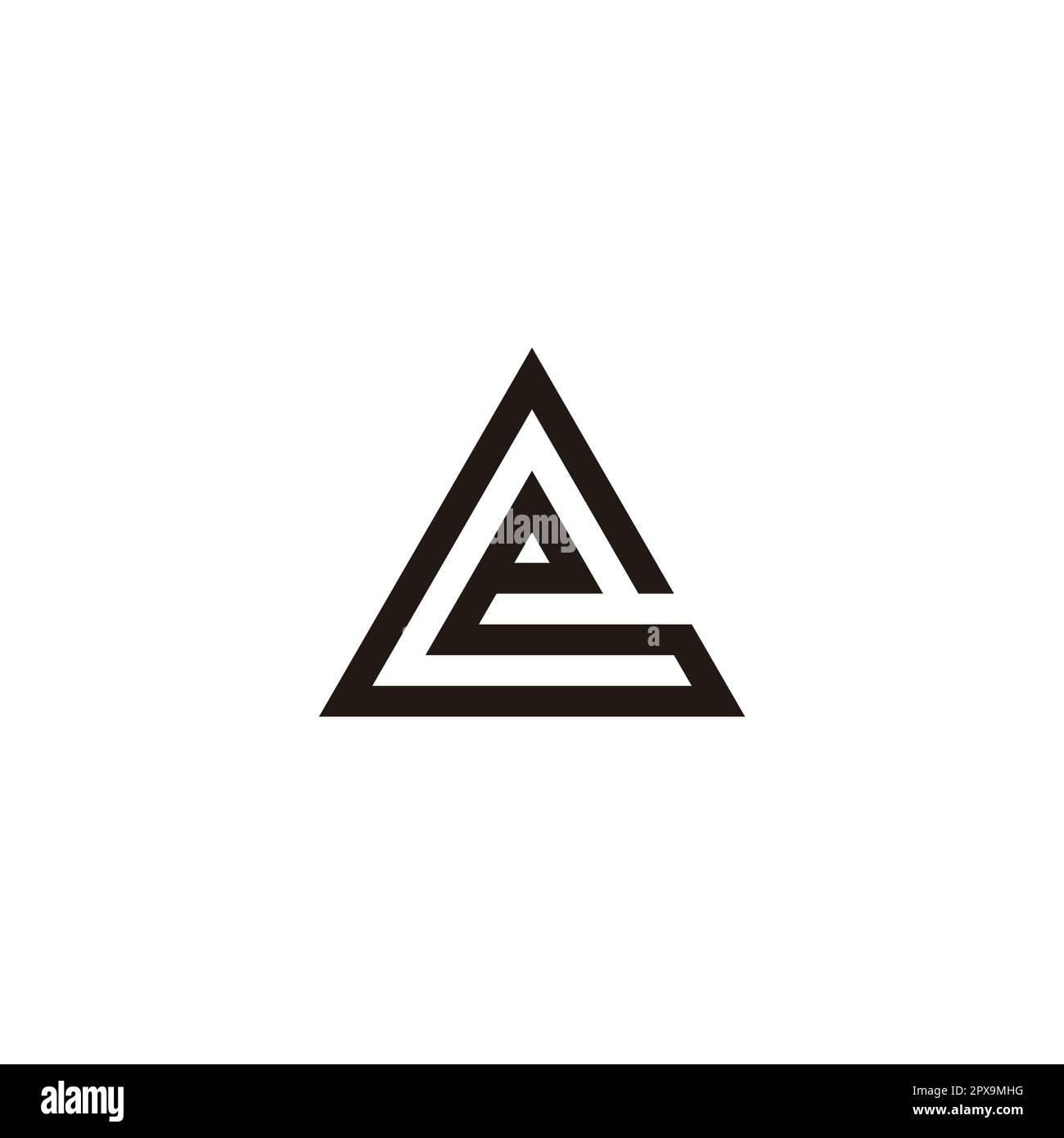 Letter e and G triangle, connect geometric symbol simple logo vector ...