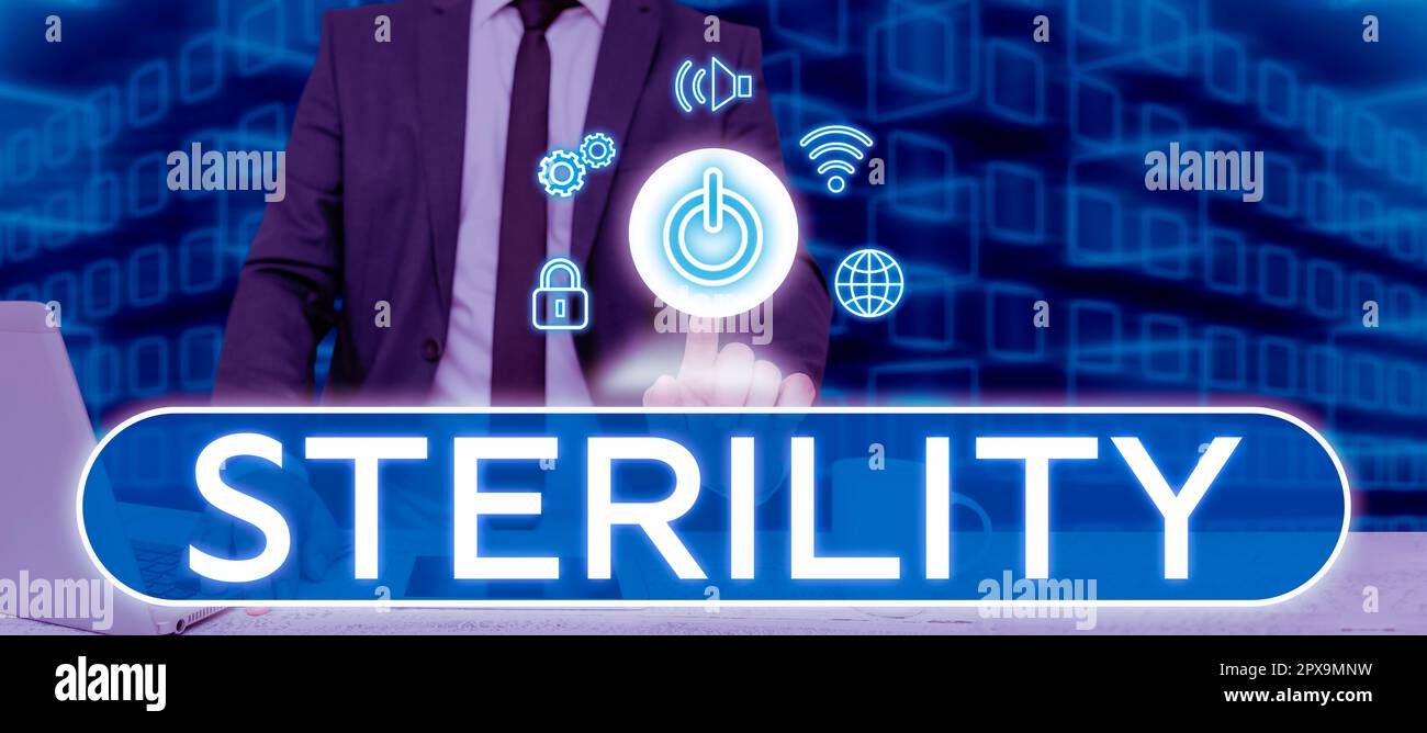 Inspiration showing sign Sterility, Word Written on a condition of ...