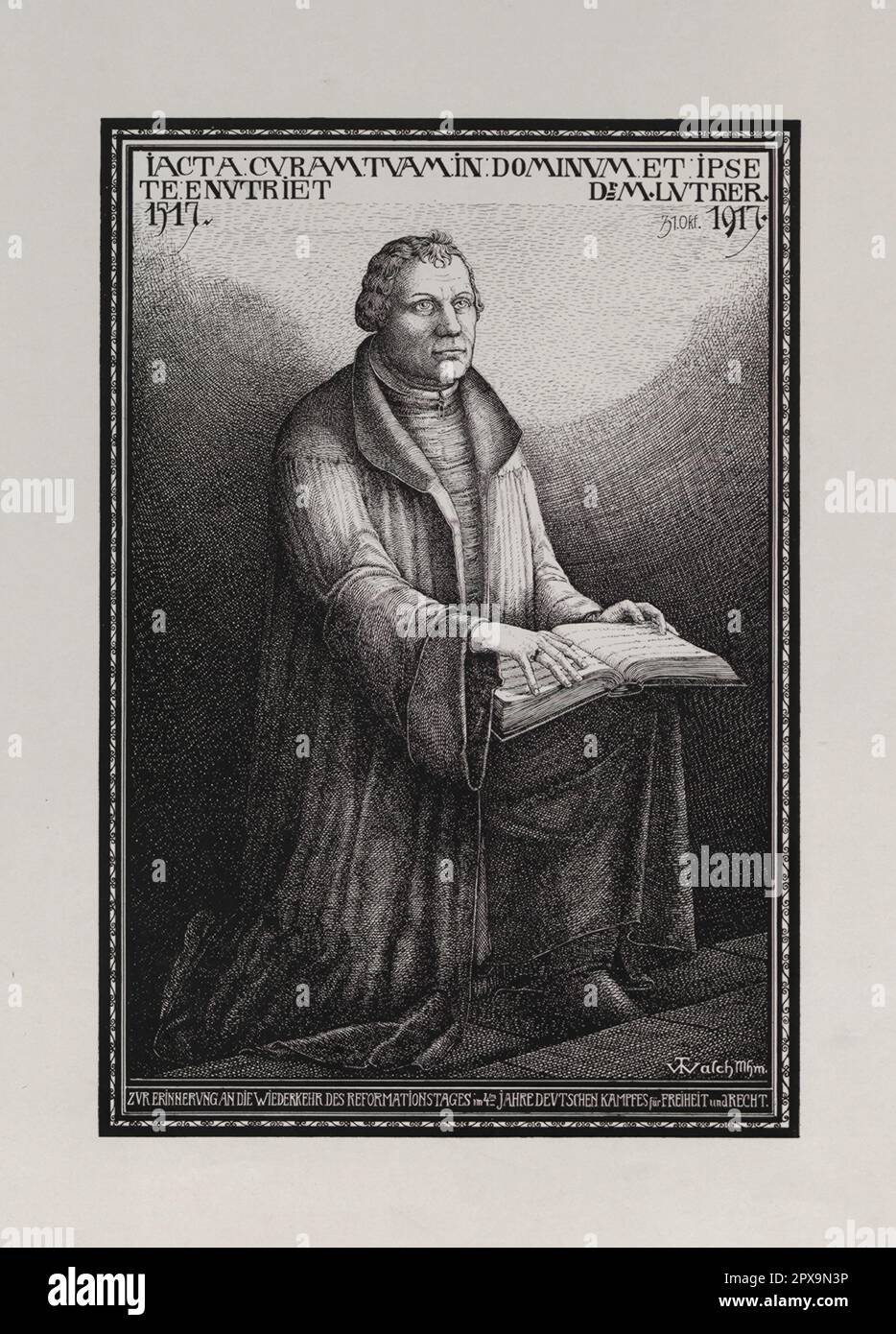 Engraving portrait of doctor Martin Luther. 1917 Martin Luther (1483 ...