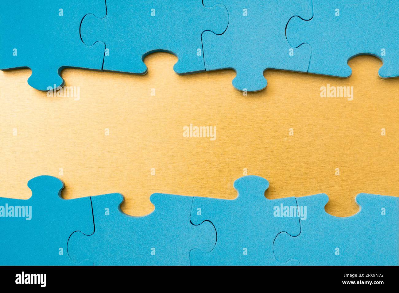 Blue puzzle border with golden background for your business or ...