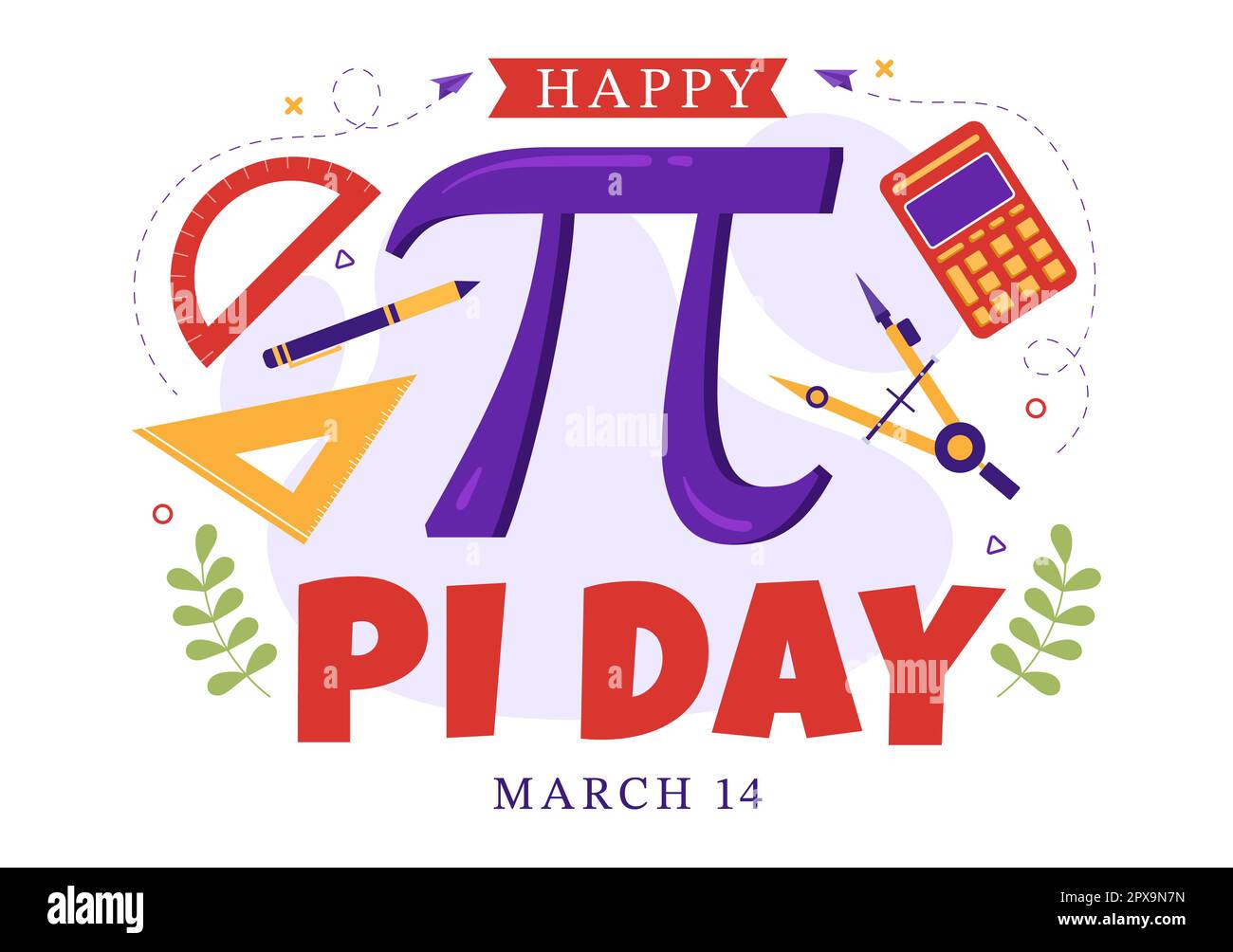World Pi Day Illustration with Mathematical Constants, Greek Letters or ...
