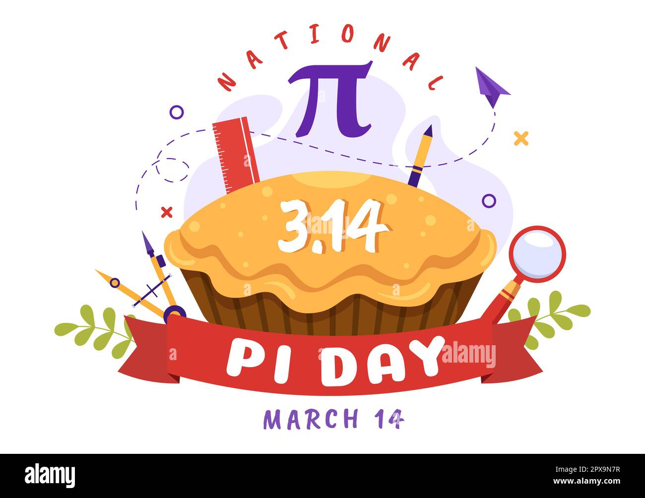World Pi Day Illustration with Mathematical Constants, Greek Letters or ...