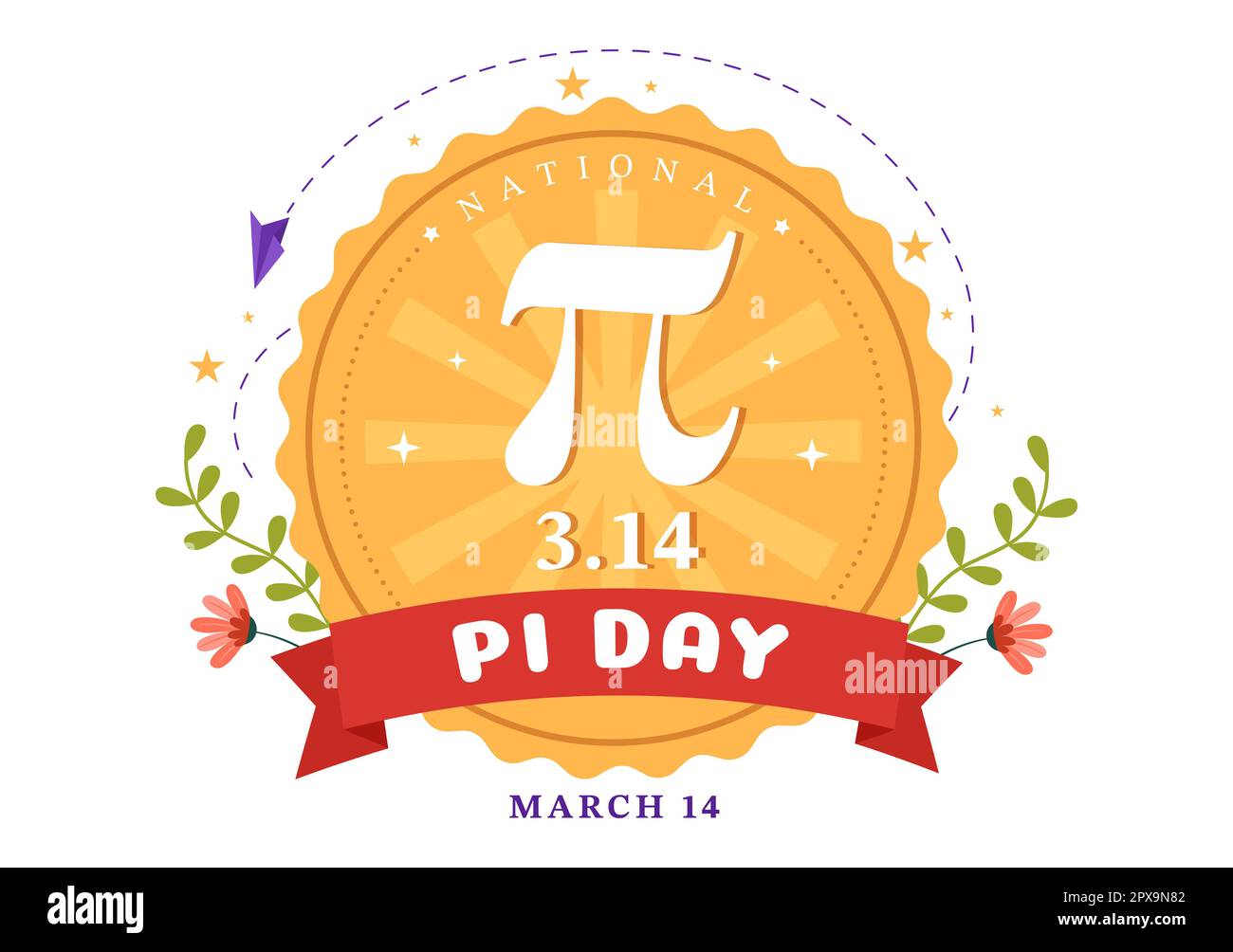 World Pi Day Illustration with Mathematical Constants, Greek Letters or ...