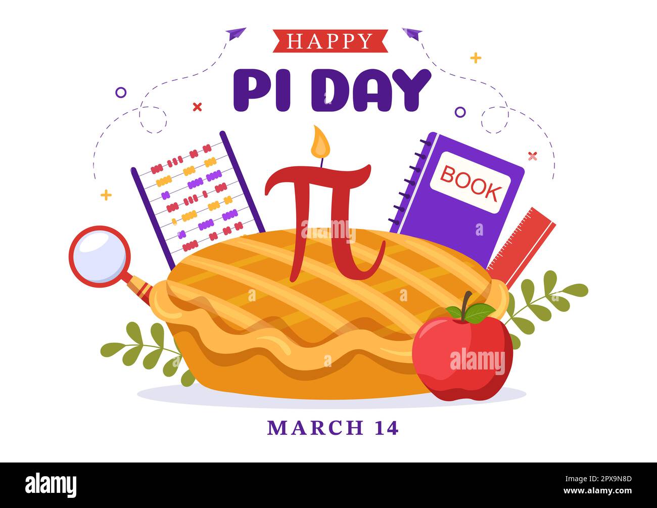 World Pi Day Illustration with Mathematical Constants, Greek Letters or ...