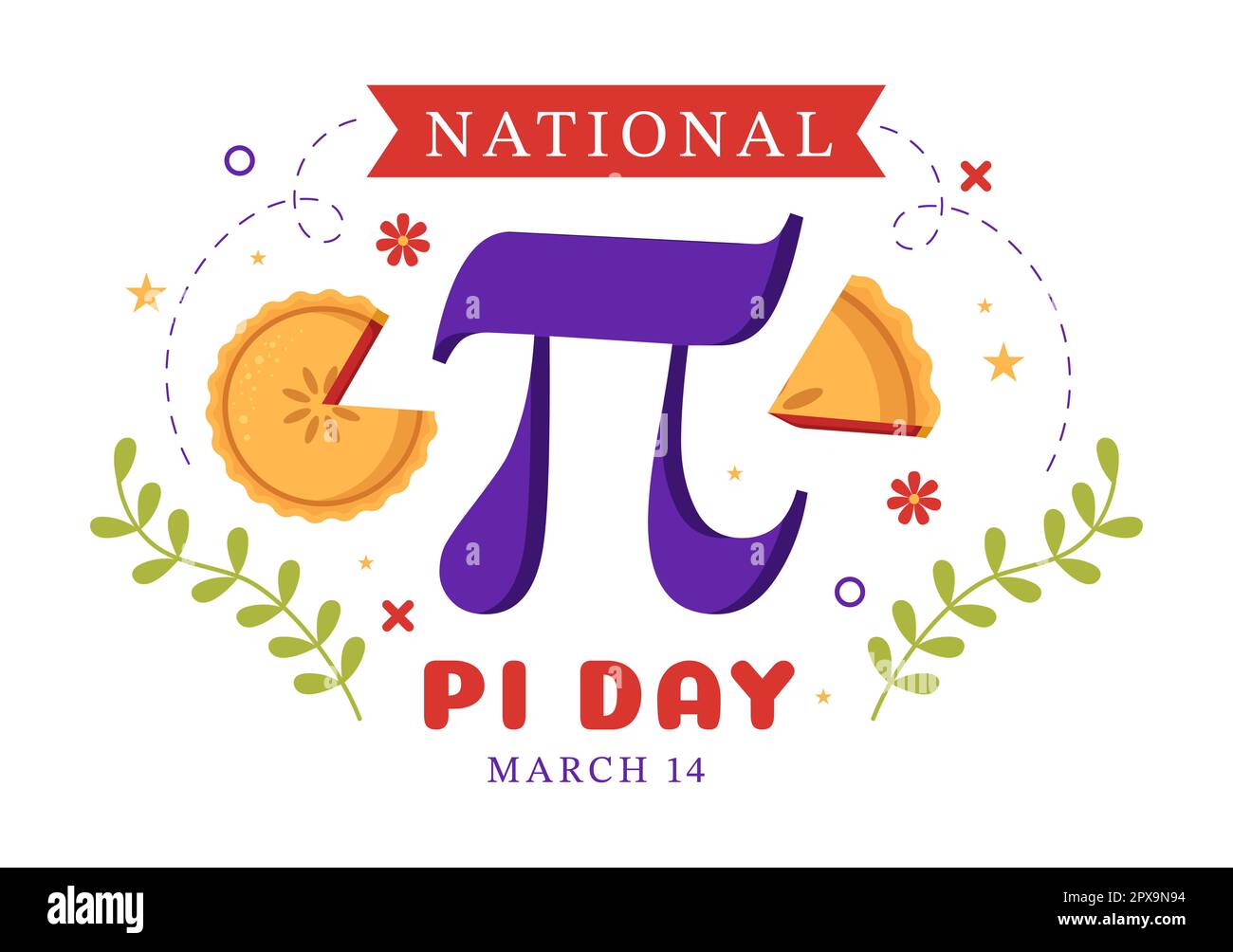 World Pi Day Illustration with Mathematical Constants, Greek Letters or ...