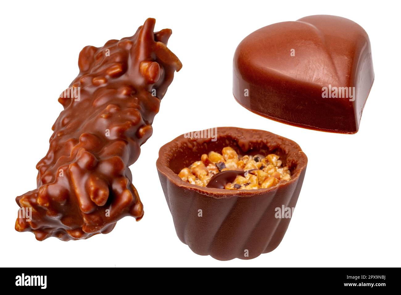 Chocolate candies collection. Set of a beautifully assortment of ...
