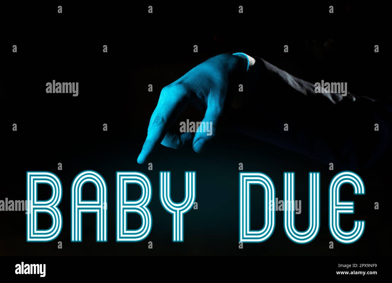 Hand writing sign Baby Due, Business approach about to born Under ...