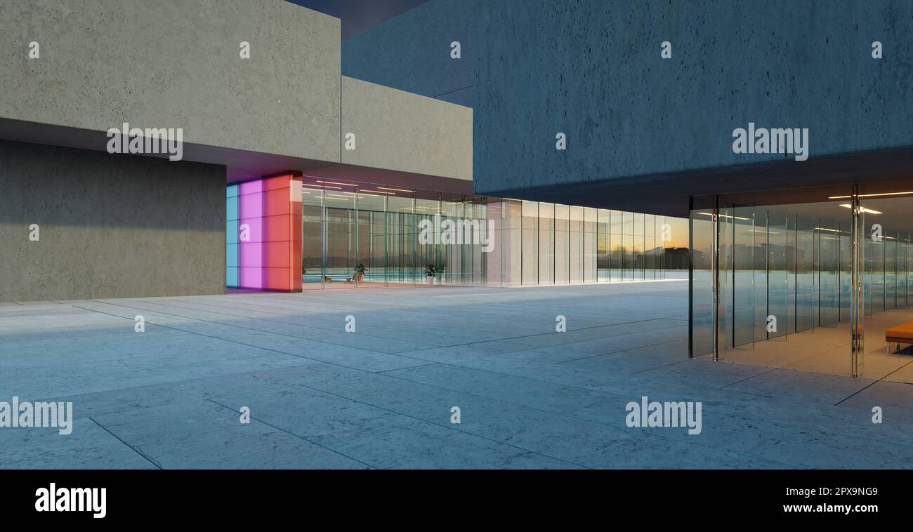 Modern office buildings exterior. 3d rendering Stock Photo - Alamy