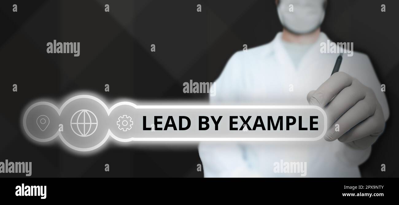 Conceptual caption Lead By Example, Concept meaning Be a mentor leader ...