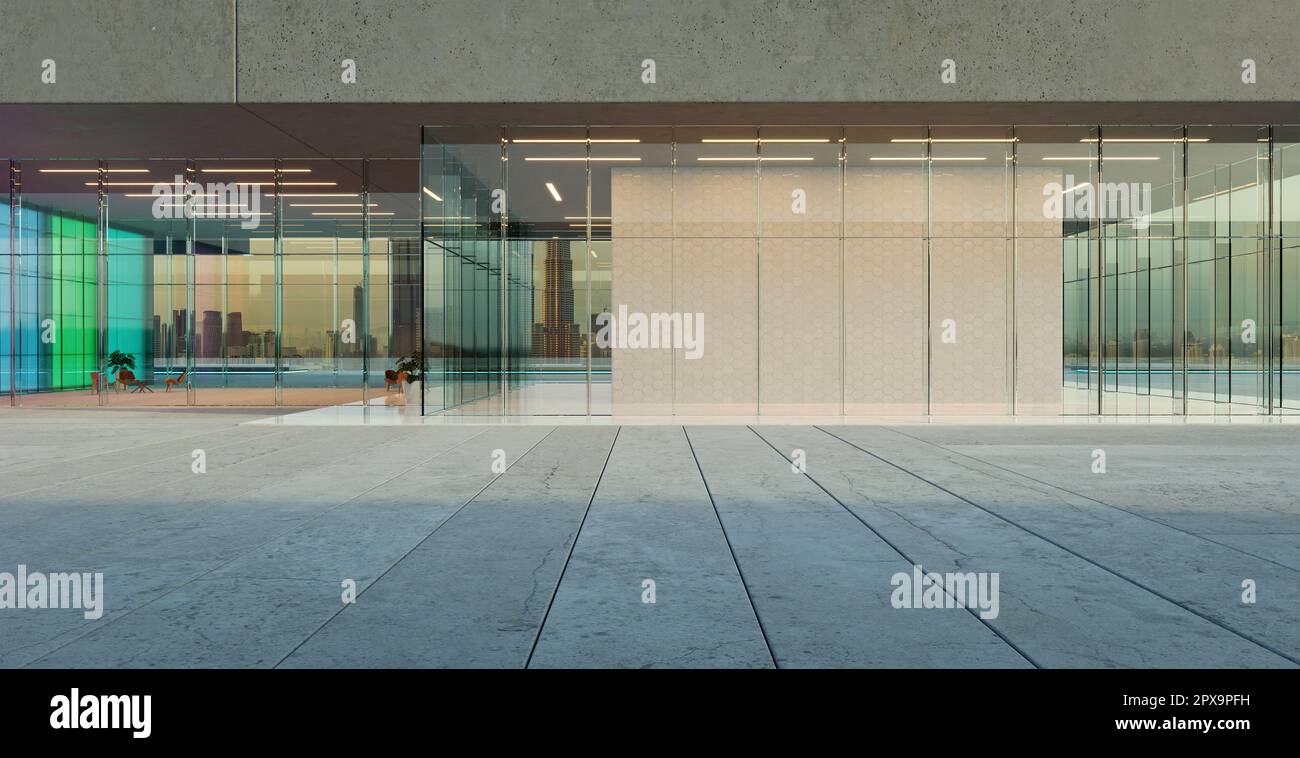 Modern office buildings exterior. 3d rendering Stock Photo - Alamy
