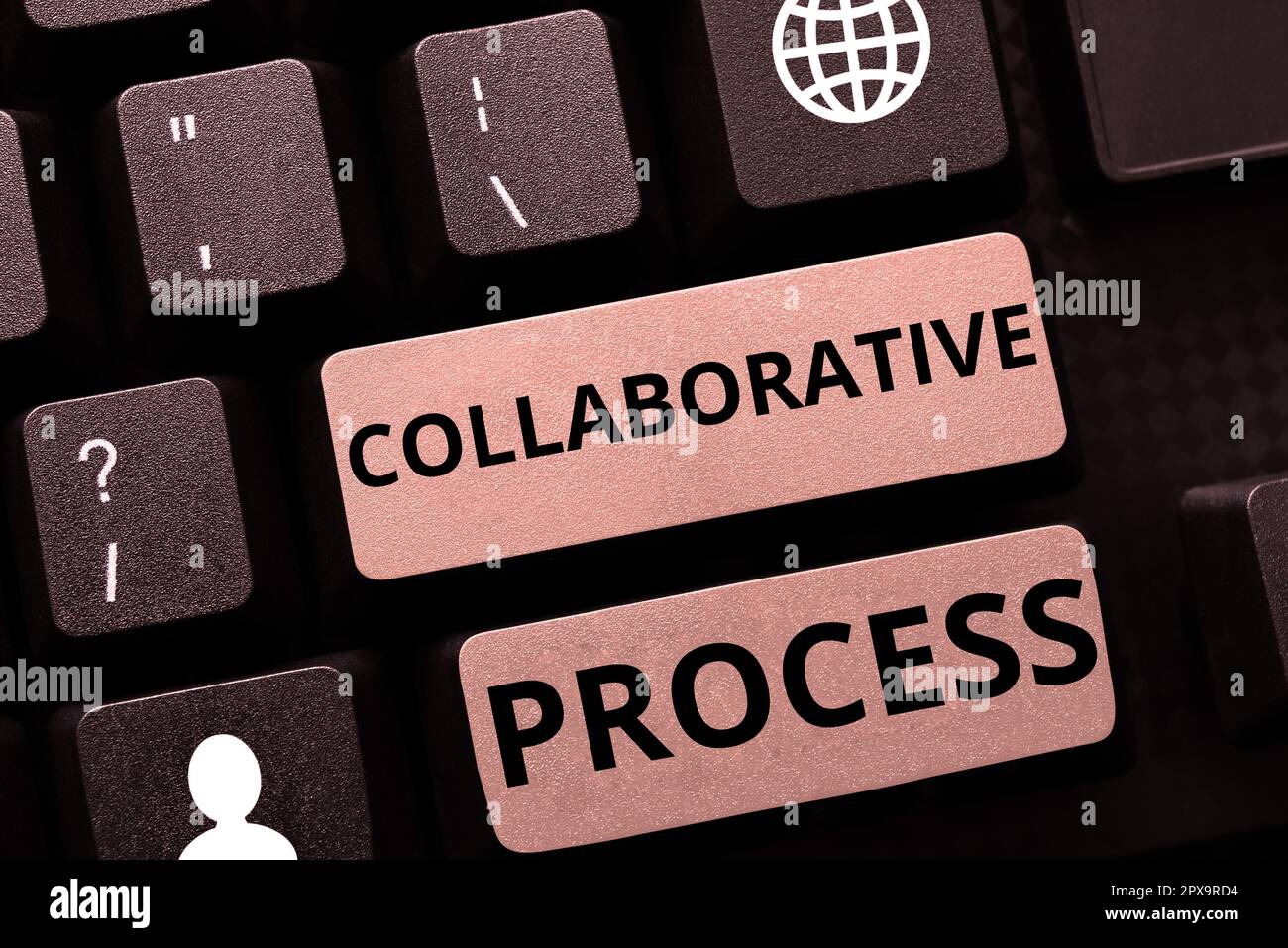 Hand writing sign Collaborative Process, Business idea people and ...