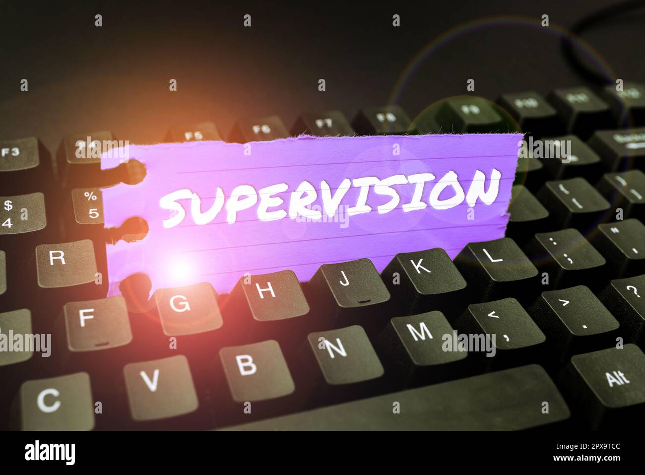 Text caption presenting Supervision, Word Written on monitoring and ...