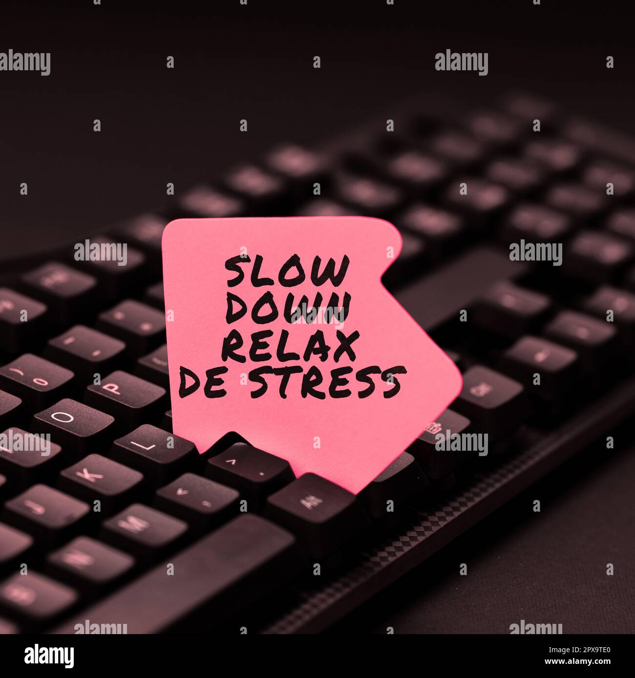 Text caption presenting Slow Down Relax De Stress, Business showcase ...
