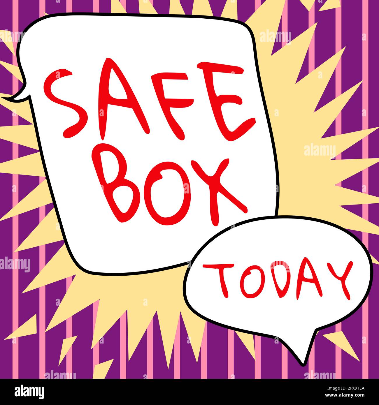 Text sign showing Safe Box, Business showcase A small structure where ...