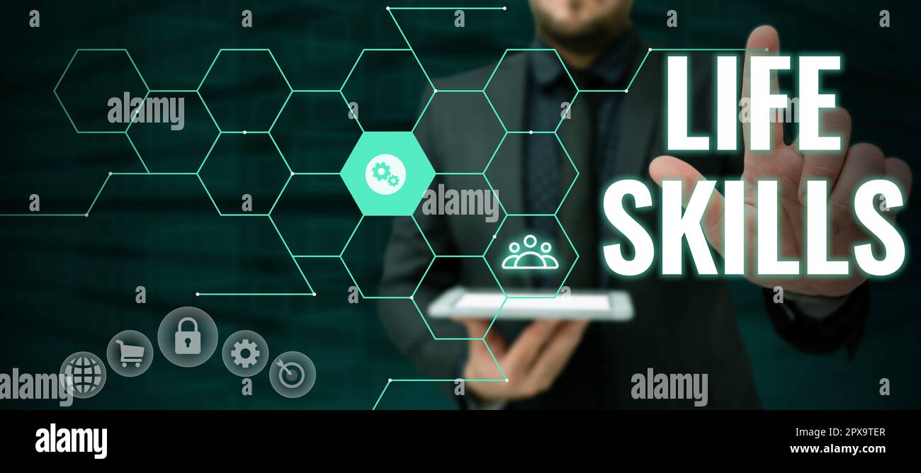 Conceptual caption Life Skills, Internet Concept that is necessary or ...