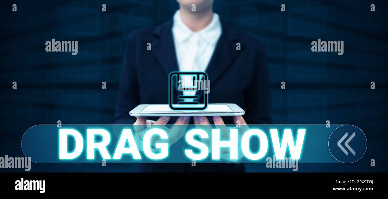 Handwriting text Drag Show, Business idea competitive event where two ...