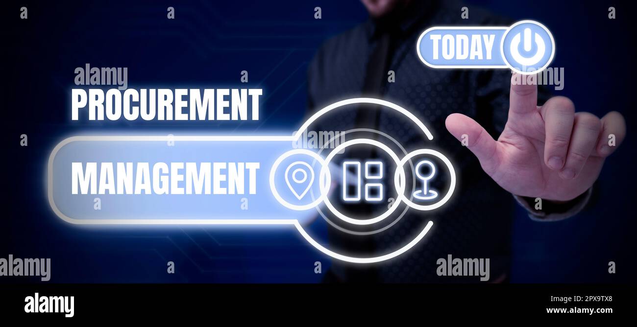 Sign displaying Procurement Management, Conceptual photo buying Goods ...