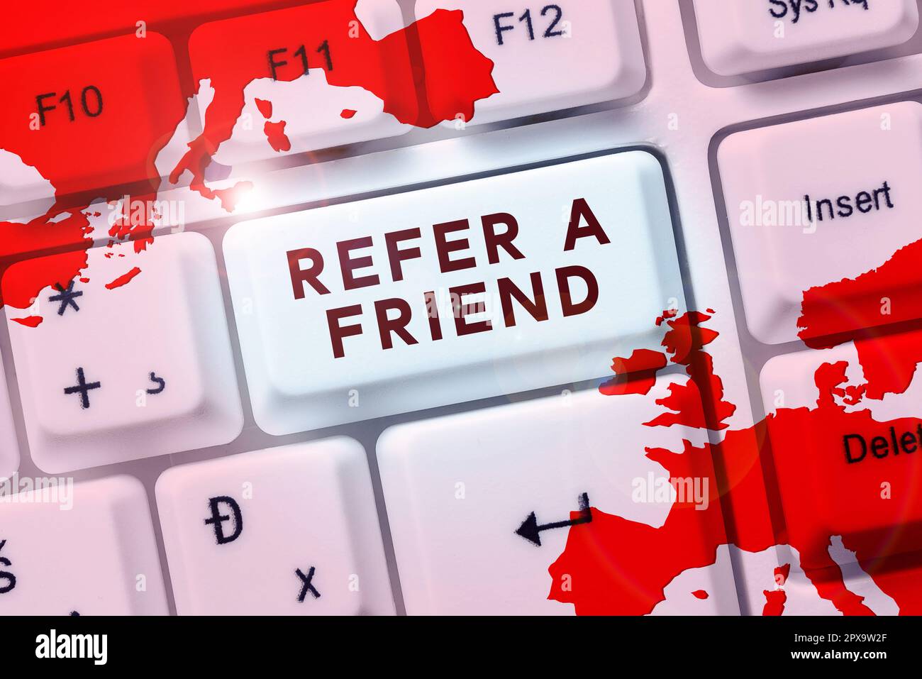 Writing displaying text Refer A Friend, Internet Concept Recommendation ...