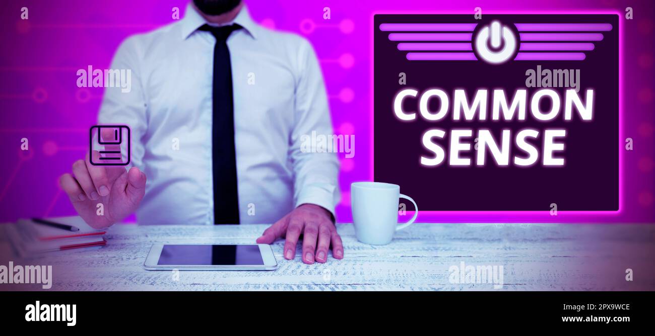 Handwriting Text Common Sense Business Concept Having Good Sense And