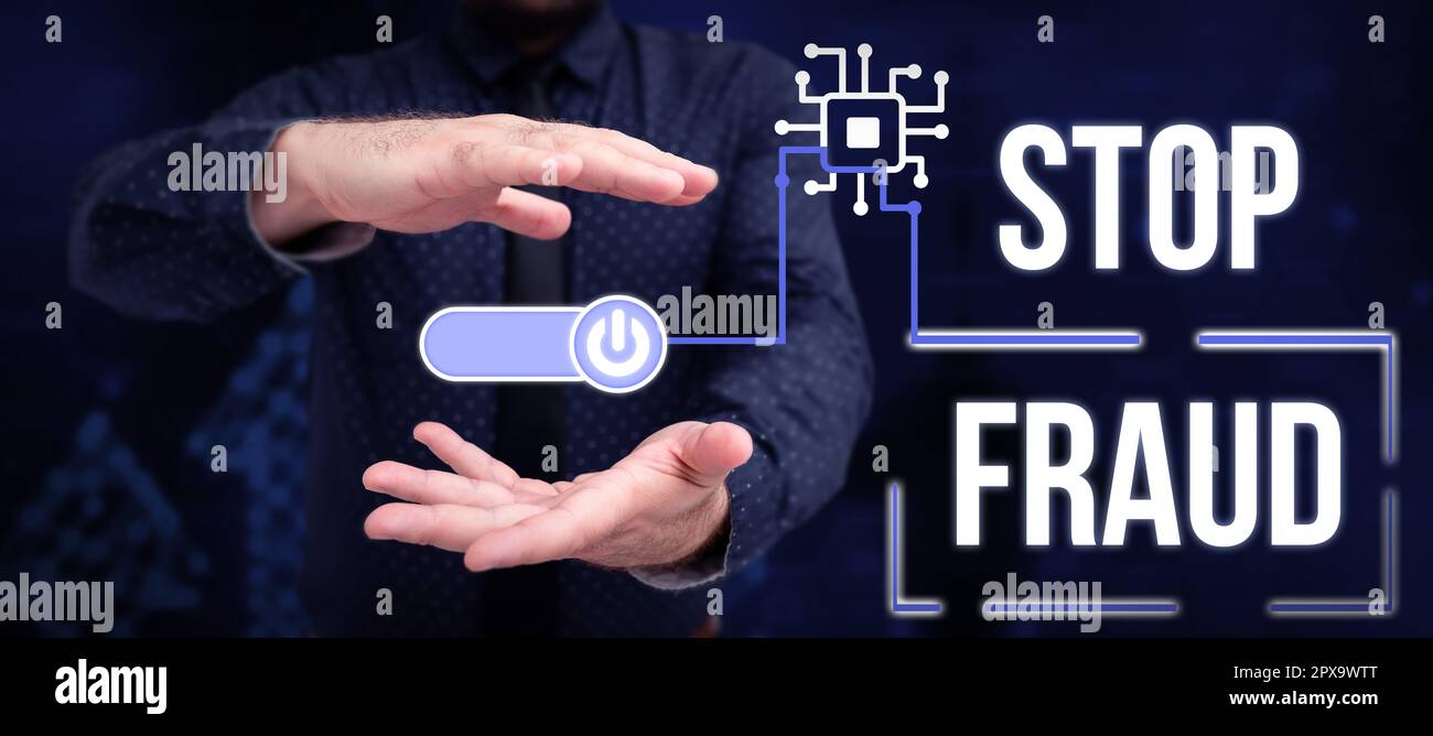 Inspiration showing sign Stop Fraud, Business overview campaign advices ...